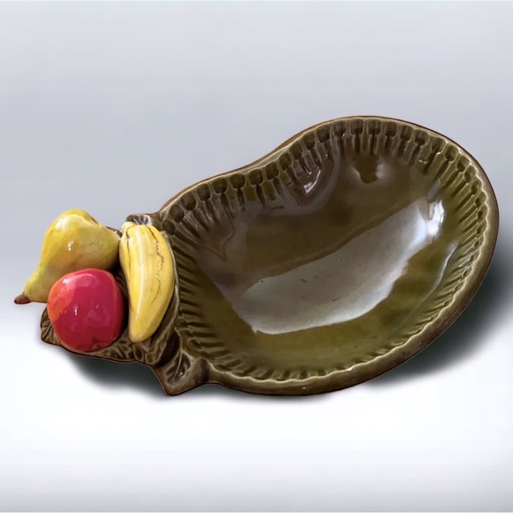 Dining | Vtg 6s Green Glazed Pottery Kidney Shaped Serving Dish Flaw ...